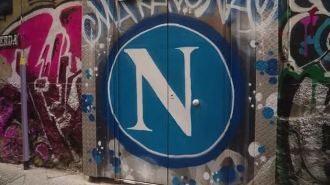 Street graffiti of Napoli logo of the sc... | Stock Video | Pond5