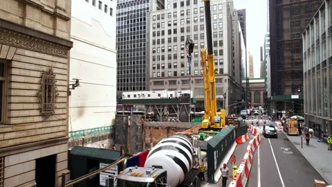 Street level shot of a construction site... | Stock Video | Pond5