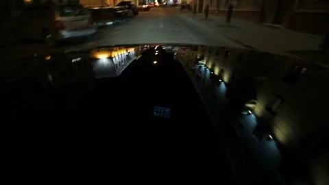 Street lights reflection on car hood at ... | Stock Video | Pond5
