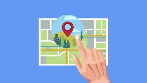 street paper map guide animation | Stock Video | Pond5