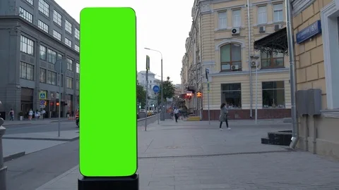 Street pointer with a green screen, loca... | Stock Video | Pond5