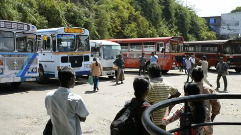 Street scene in bus station in Hatton, S... | Stock Video | Pond5