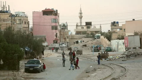 Street scene in the slums of Zarqa - Amm... | Stock Video | Pond5