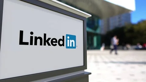Street signage board with LinkedIn logo.... | Stock Video | Pond5