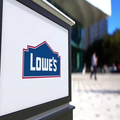 Street signage board with Lowe's logo. B... | Stock Video | Pond5