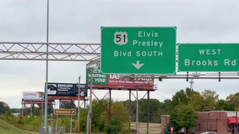 Street signs on the highway to Elvis Pre... | Stock Video | Pond5