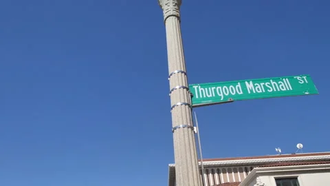 Street signs on pole, Pasadena Civic Cen... | Stock Video | Pond5