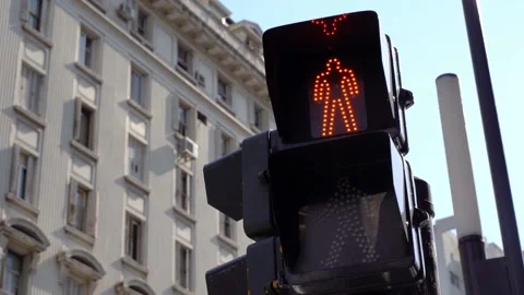 Street traffic light for pedestrians on ... | Stock Video | Pond5