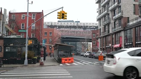 Street view slow motion traffic light in... | Stock Video | Pond5