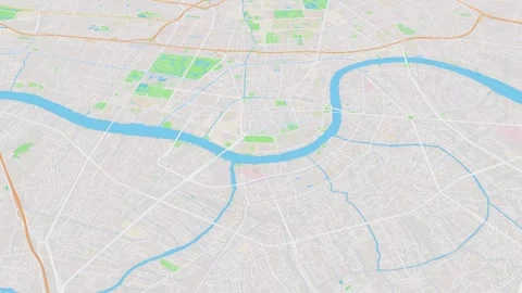 Streets Bangkok map background loop. Spi... | Stock Video | Pond5