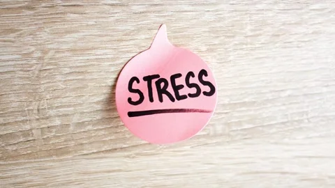 Stress text, word on paper. Note with th... | Stock Video | Pond5