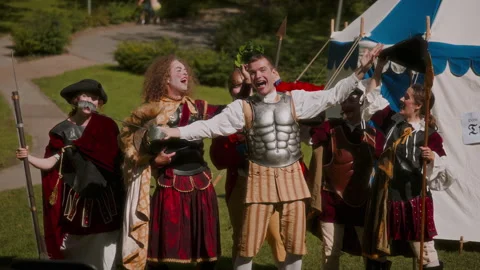 Striking A Pose After Winning In Rapier ... | Stock Video | Pond5