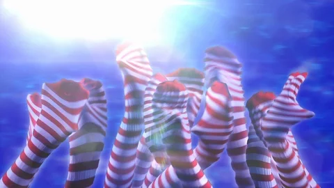 Striped Sock Monster Dance Party Motion ... | Stock Video | Pond5