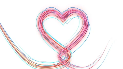 stroke trail line heart drawing effect a... | Stock Video | Pond5