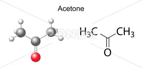Structural chemical formula of acetone molecule ~ Clip Art #56578655