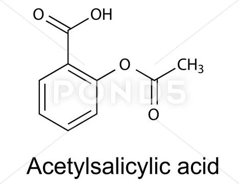 Structural chemical formula of acetylsalicylic acid (aspirin): Royalty ...