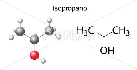 Structural chemical formula of isopropanol molecule: Royalty Free #55189846