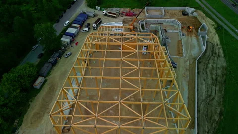 Structural Framework Of A Building Under... | Stock Video | Pond5