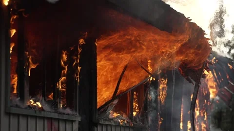 Structure Fire Windows | Stock Video | Pond5