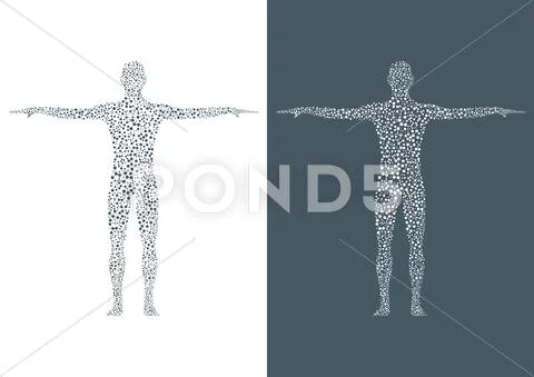 Structure molecule of man. Abstract model human body DNA . Medicine ...