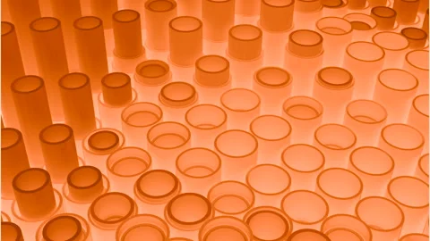 Structure of tubes moving up and down an... | Stock Video | Pond5