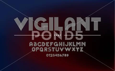 Structured Multiline Modern Geometric Typeface digital fonts: Graphic ...