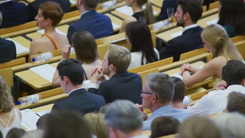 Student Audience in Auditorium of Univer... | Stock Video | Pond5