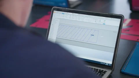 Student Drawing 3D Model Design In AutoC... | Stock Video | Pond5