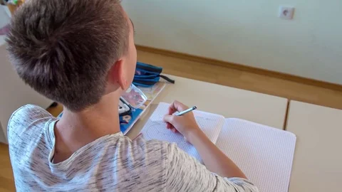 Student is drawing a straight line in hi... | Stock Video | Pond5