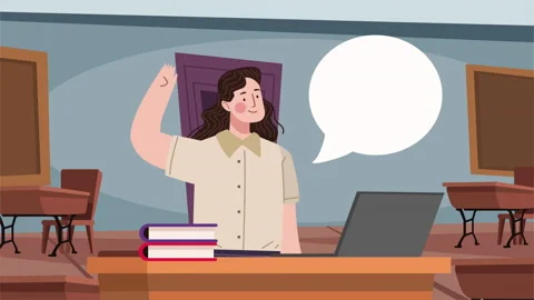 student girl with laptop animation | Stock Video | Pond5