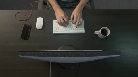 Student Types at Computer (4K) | Stock Video | Pond5
