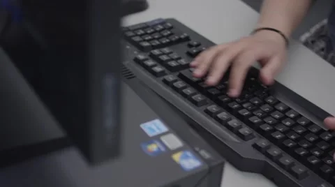 Student Typing on Keyboard in Computer L... | Stock Video | Pond5