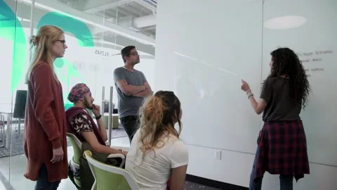 Student using whiteboard during presenta... | Stock Video | Pond5
