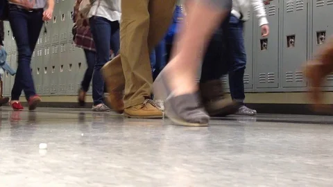 Students changing classes with a school ... | Stock Video | Pond5