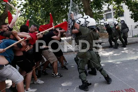 Students protest against police presence on university campus ...