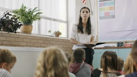 Students sitting on floor of classroom r... | Stock Video | Pond5