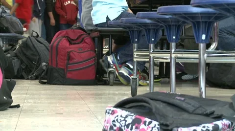 Students waiting for bell in cafeteria. ... | Stock Video | Pond5