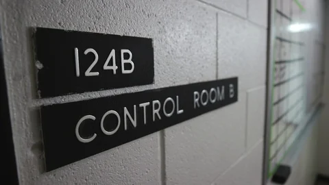 Studio control room hallway name plate. ... | Stock Video | Pond5
