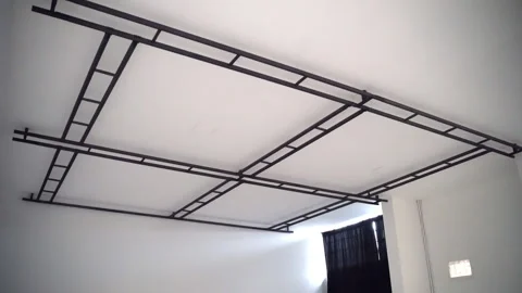 Studio lighting ceiling rail system used... | Stock Video | Pond5