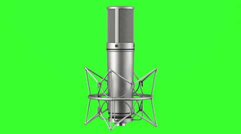studio microphone loop rotate on green c... | Stock Video | Pond5