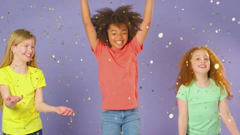 Studio Shot Of Children With Glitter Jum... | Stock Video | Pond5