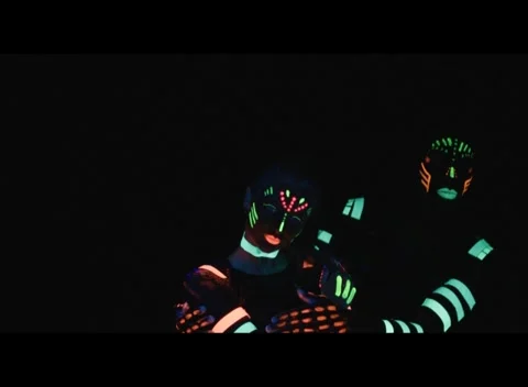 Studio, slow motion, a couple of neon-cl... | Stock Video | Pond5