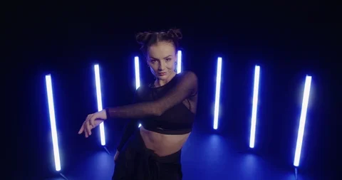 Studio, slow motion, female modern dance... | Stock Video | Pond5