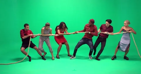 Studio, slow motion, group of friends pl... | Stock Video | Pond5