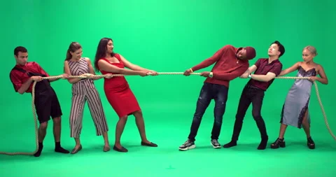 Studio, slow motion, group of friends pl... | Stock Video | Pond5