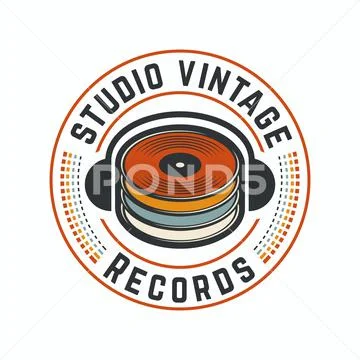 Studio Vintage Record Logo ~ Clip Art ~ Download #221529159