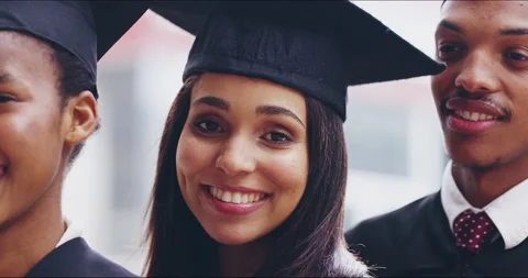 Study, graduation and smile with face of... | Stock Video | Pond5