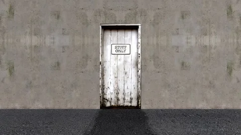 Stuff Only Door Open to a Blue Screen Ba... | Stock Video | Pond5