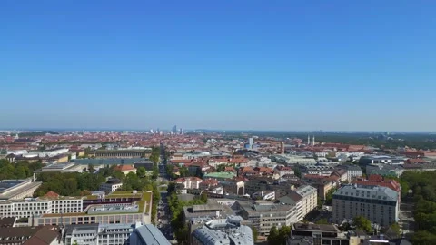 Stunning aerial top view flight Munich T... | Stock Video | Pond5
