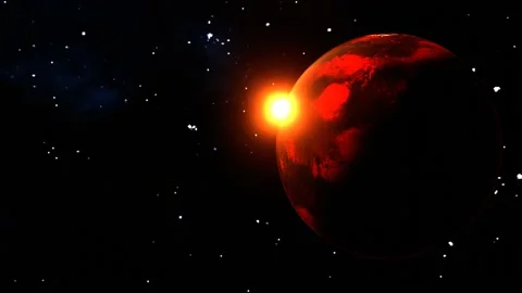 Stunning Mars In Space. 4K Animation Sol... | Stock Video | Pond5